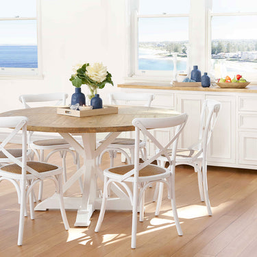 Byron 1500 Wooden Round Dining Table with Timber Tops