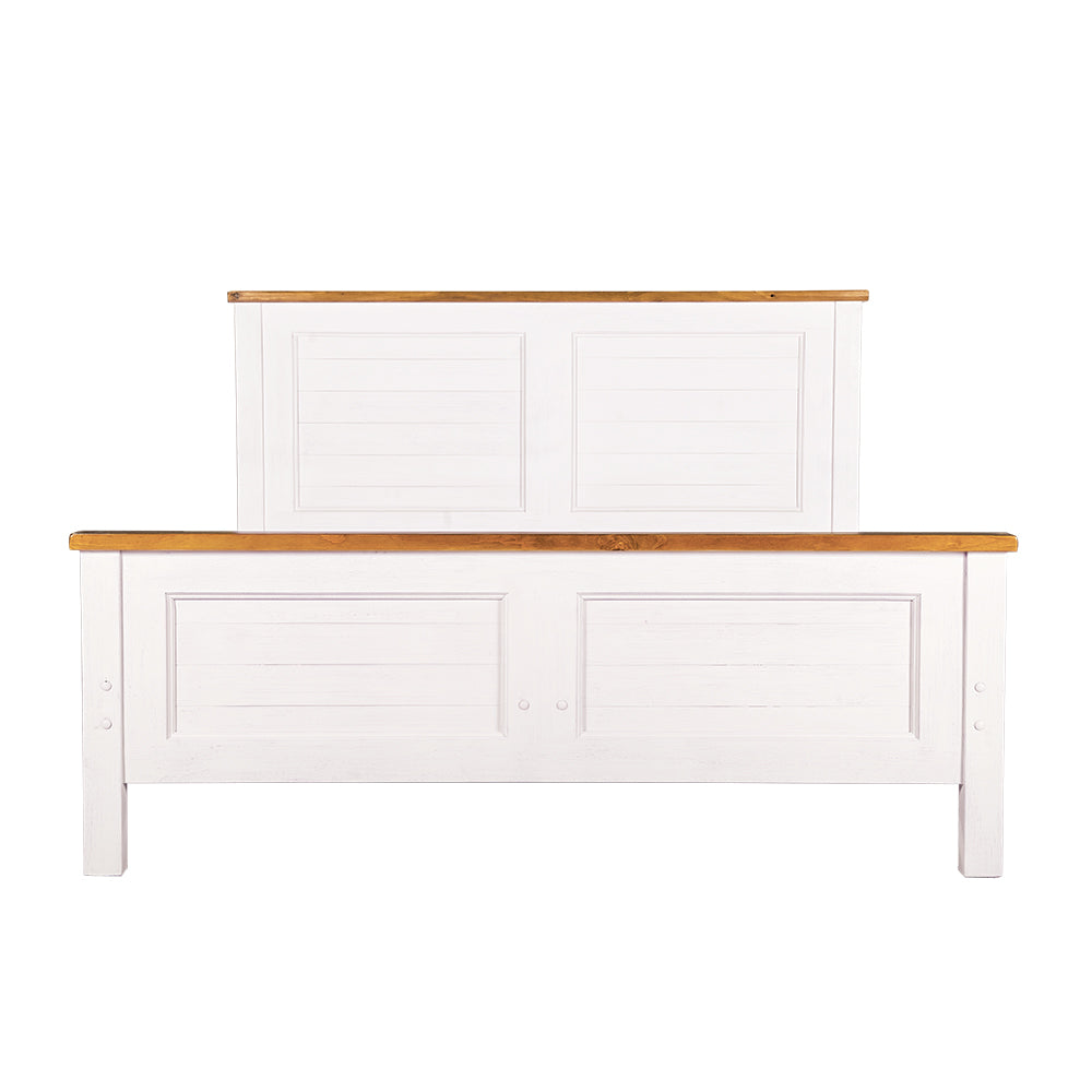 Tuscan Wooden King Bed Frame | Honey-coloured Stain
