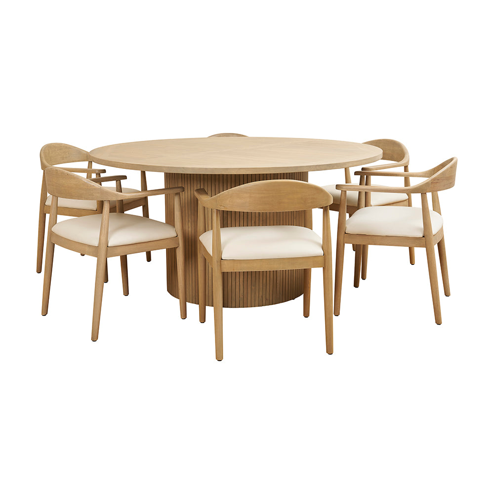 Lux 1600 Dining Package with Lux Dining Armchairs Off White
