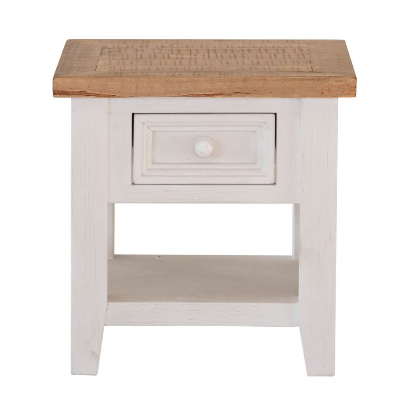Byron Timber Side Table with Ivory Washed Bases | 1825 Interiors