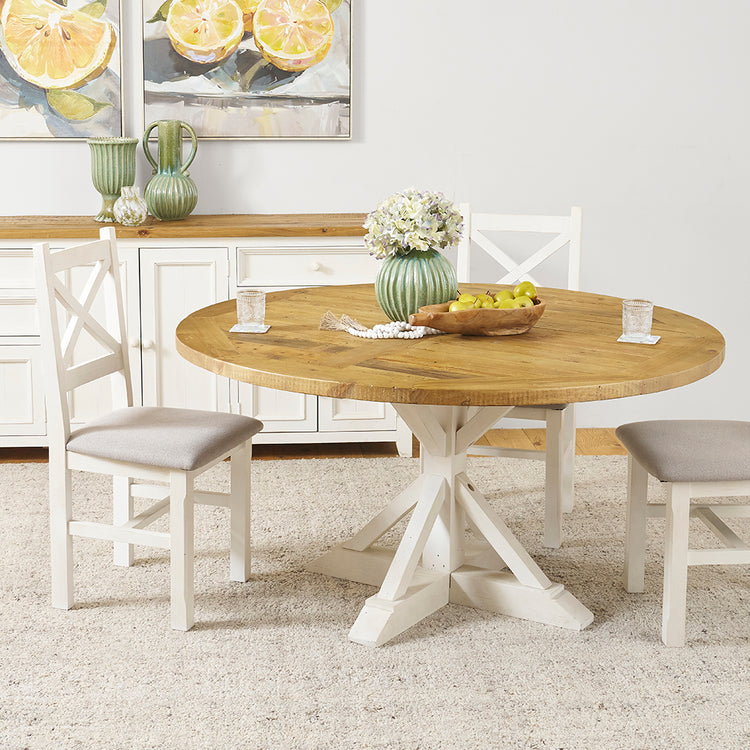 Byron 1500 Wooden Round Dining Table with Timber Tops