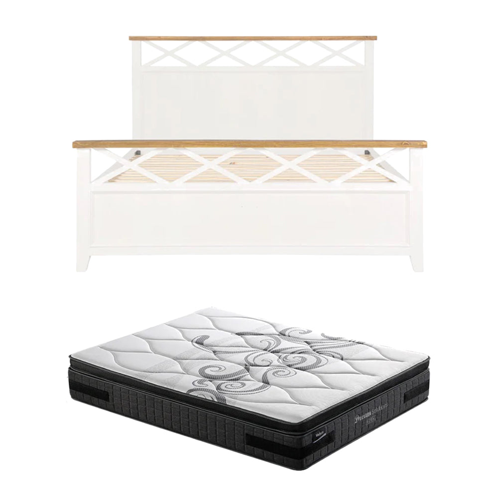 Byron King Bed Frame & Royal Medium Mattress Set | Afterpay