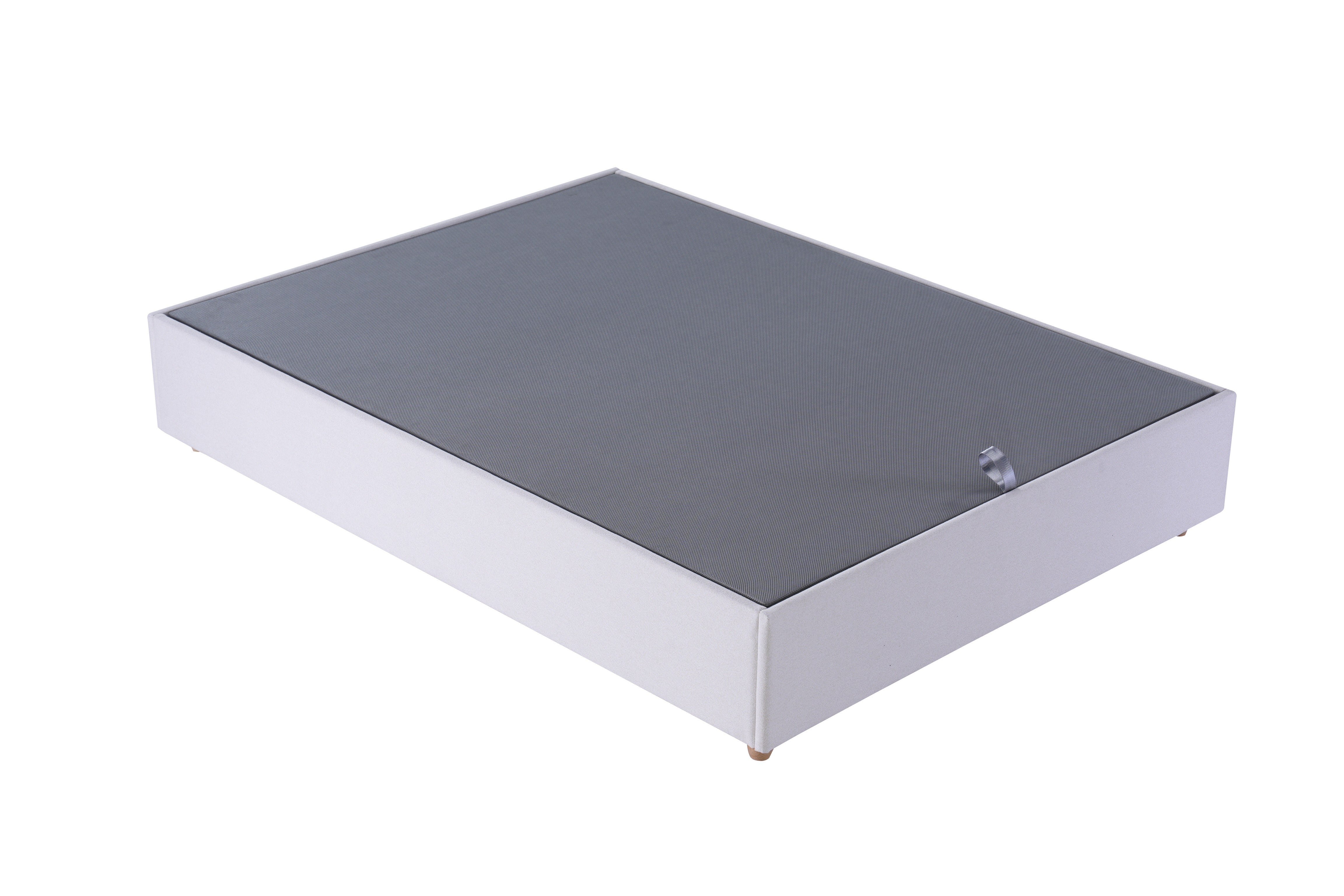 Beige Double Bed Base with Storage & Gas Lift Beige