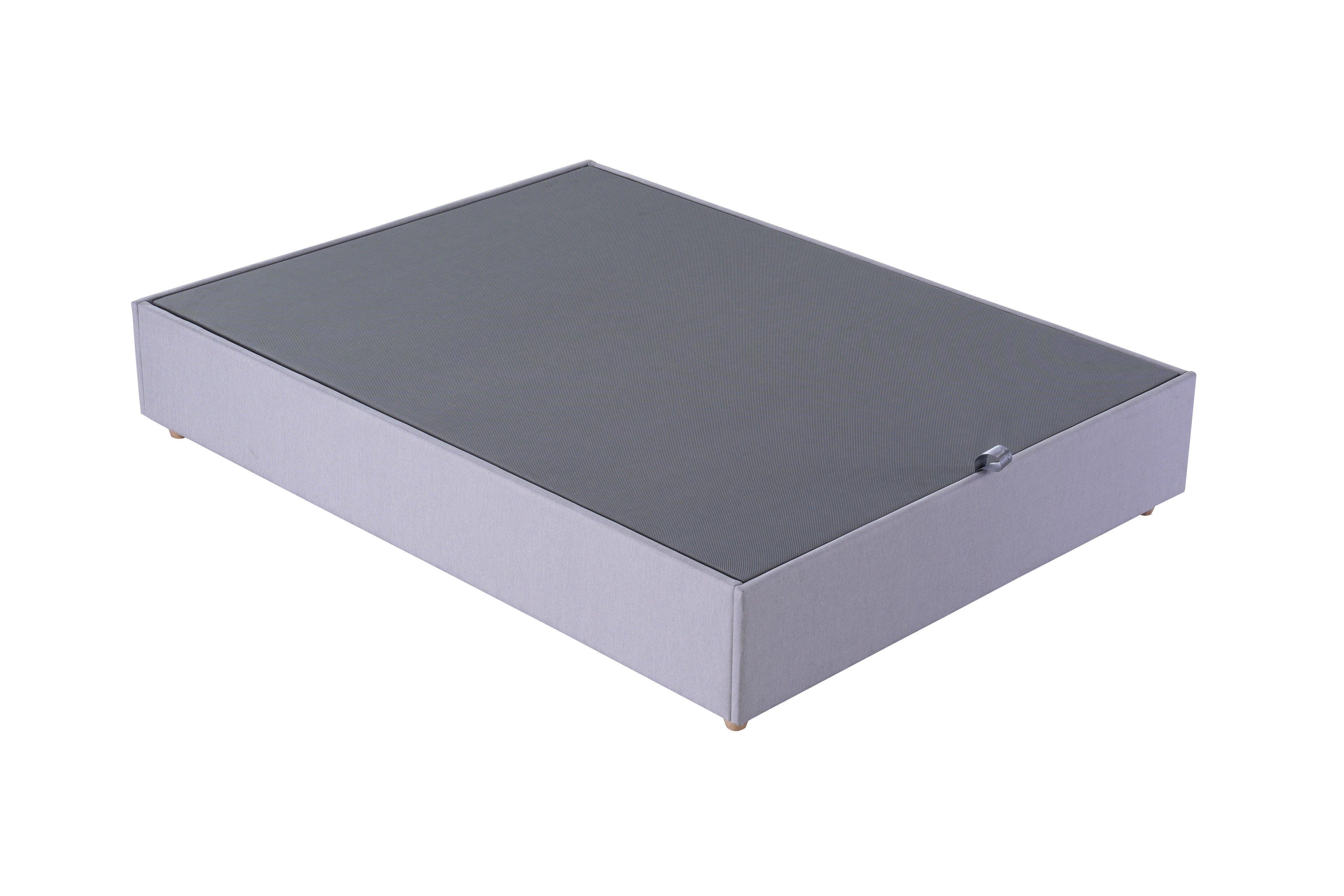 Double Bed Base with Storage & Gas Lift Steel Grey