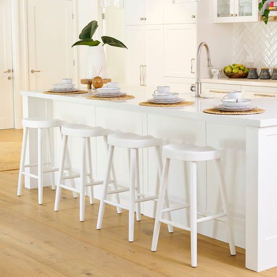 New Cuba White Timber Breakfast Stool | 1825 Interiors
