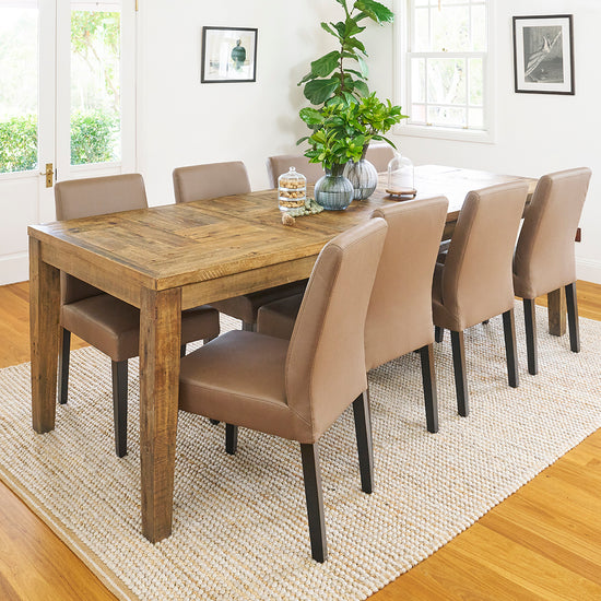 Oslo 2500 Golden Stain Dining Table With Patchwork Top