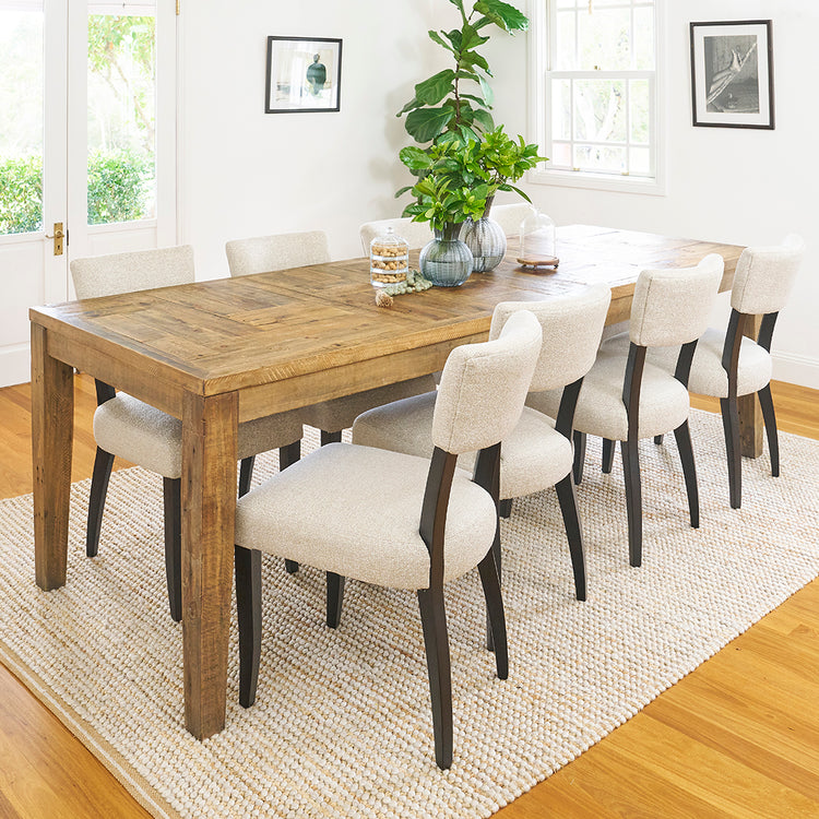 Oslo 2500 Golden Stain Dining Table With Patchwork Top