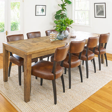 Oslo 2500 Golden Stain Dining Table With Patchwork Top