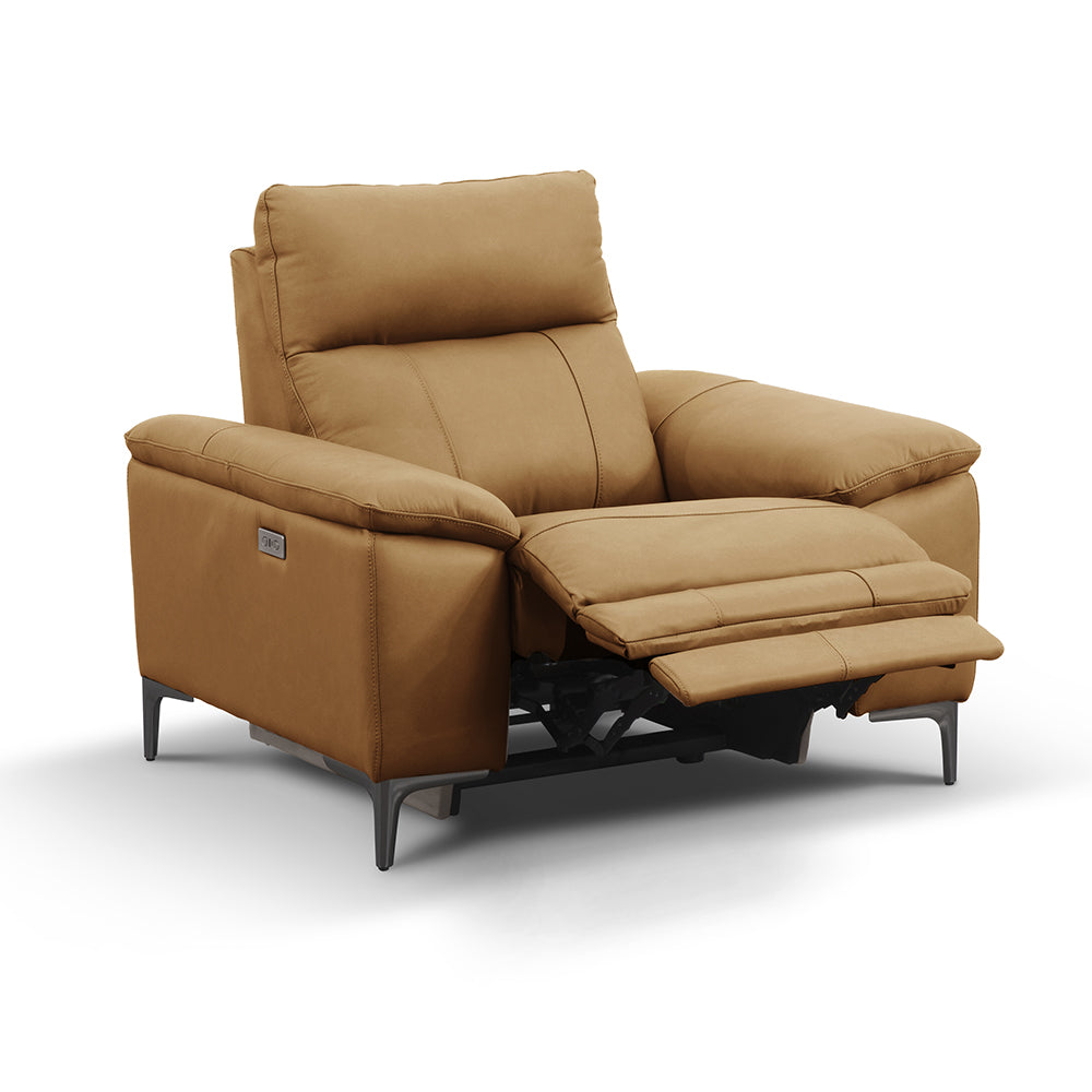 Waldorf Tan Leather Recliner Chair | 1825 Interiors