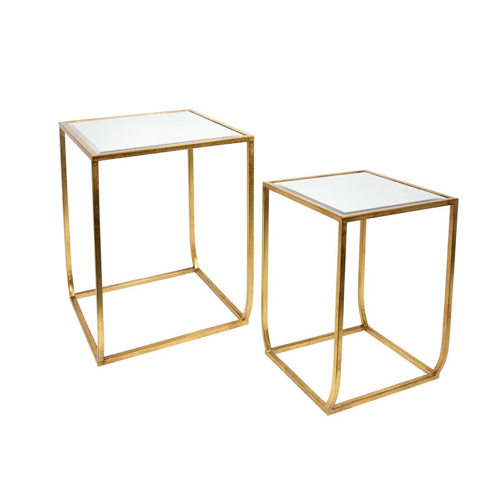 Vann Iron Square Table Gold - Set of 2