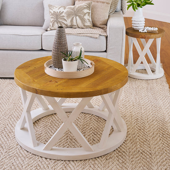 Byron - Small Timber Top Round Coffee Table - 1825 Interiors