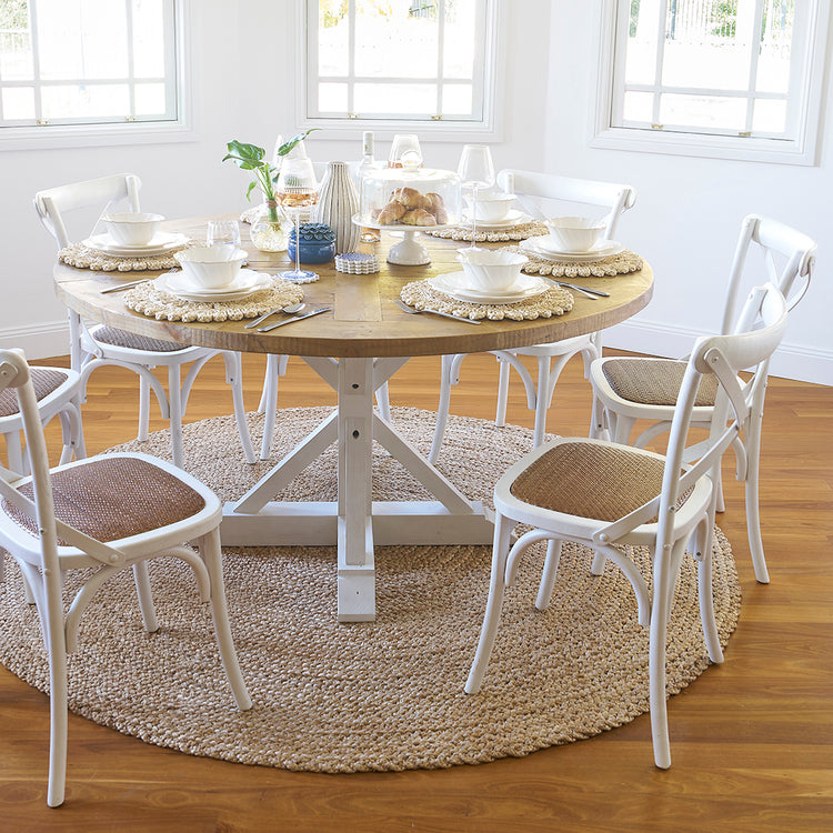 Byron 1500 Wooden Round Dining Table with Timber Tops