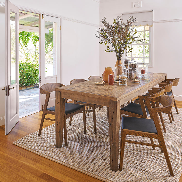 Oslo 2500 Golden Stain Dining Table With Patchwork Top