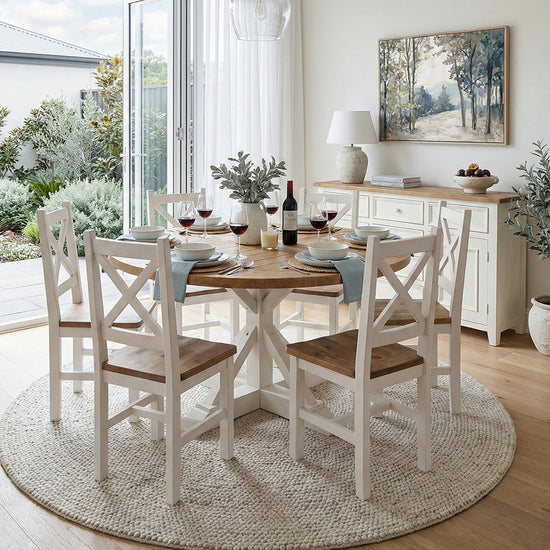 Byron 1500 Wooden Round Dining Table with Timber Tops