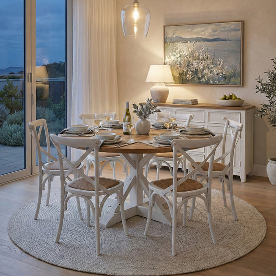 Byron 1500 Wooden Round Dining Table with Timber Tops