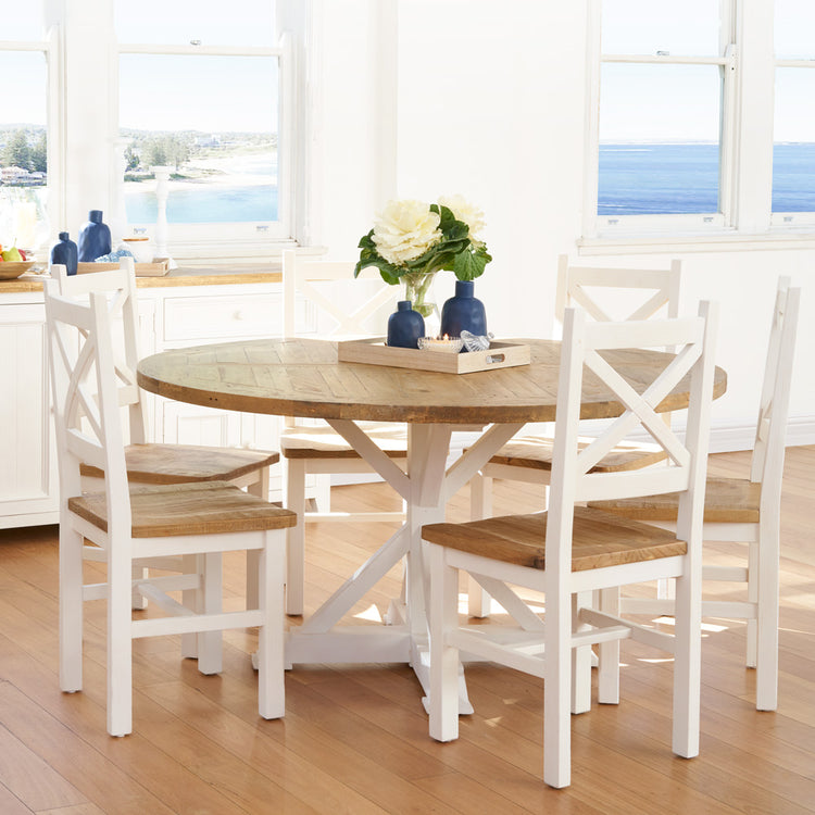 Byron 1500 Wooden Round Dining Table with Timber Tops
