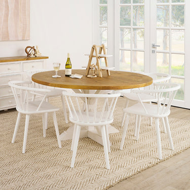Byron 1500 Wooden Round Dining Table with Timber Tops