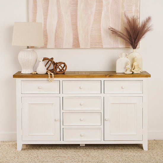 Byron Rustic Tawny Stain Timber Top Medium Sideboard