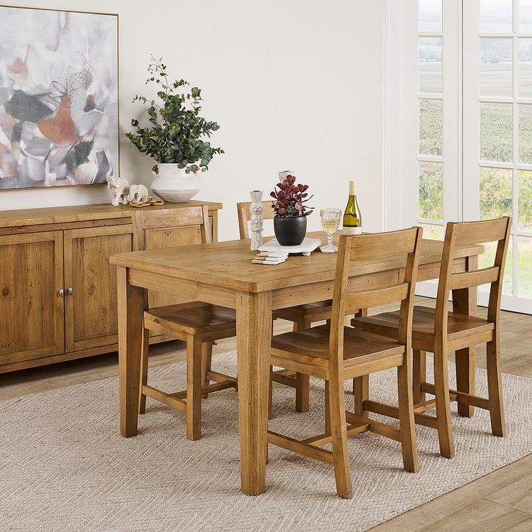 Petite 1400 Four Seater Dining Table With Slender, Tapered Legs