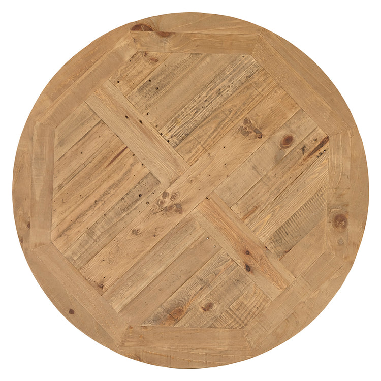 Byron 1100 Round Dining Table with Timber Tops | Ivory Wash