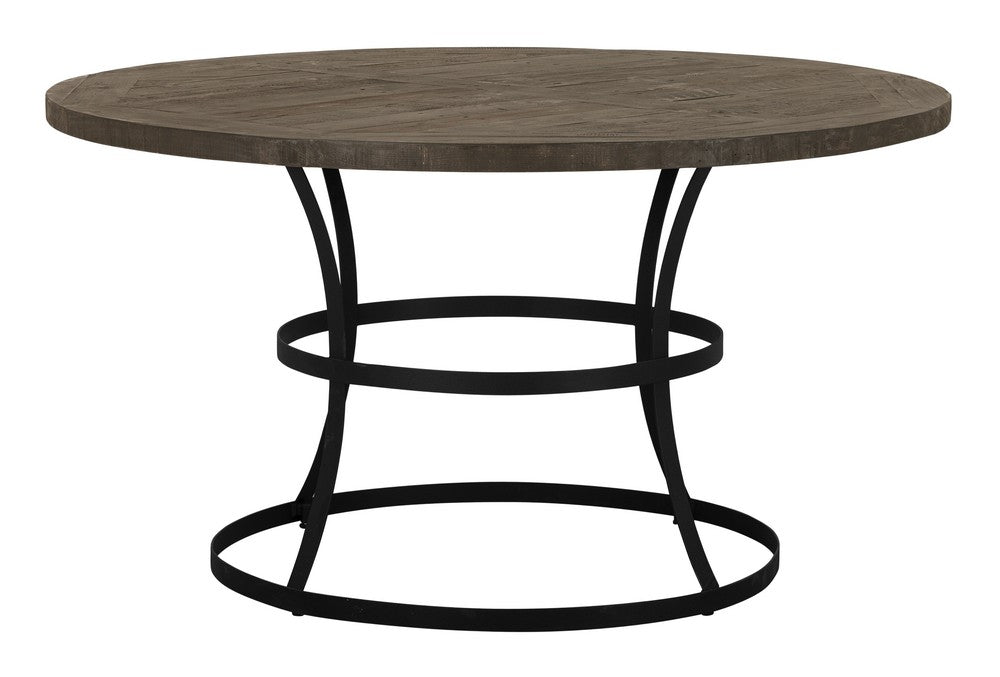 Newcastle 1400 Wooden Round Dining Table | Antique Black Metal