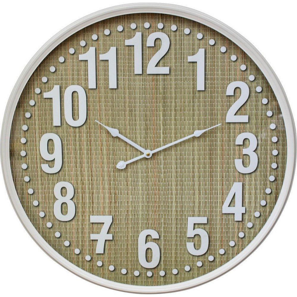 White Framed Bamboo Wall Clock | 1825 Interiors