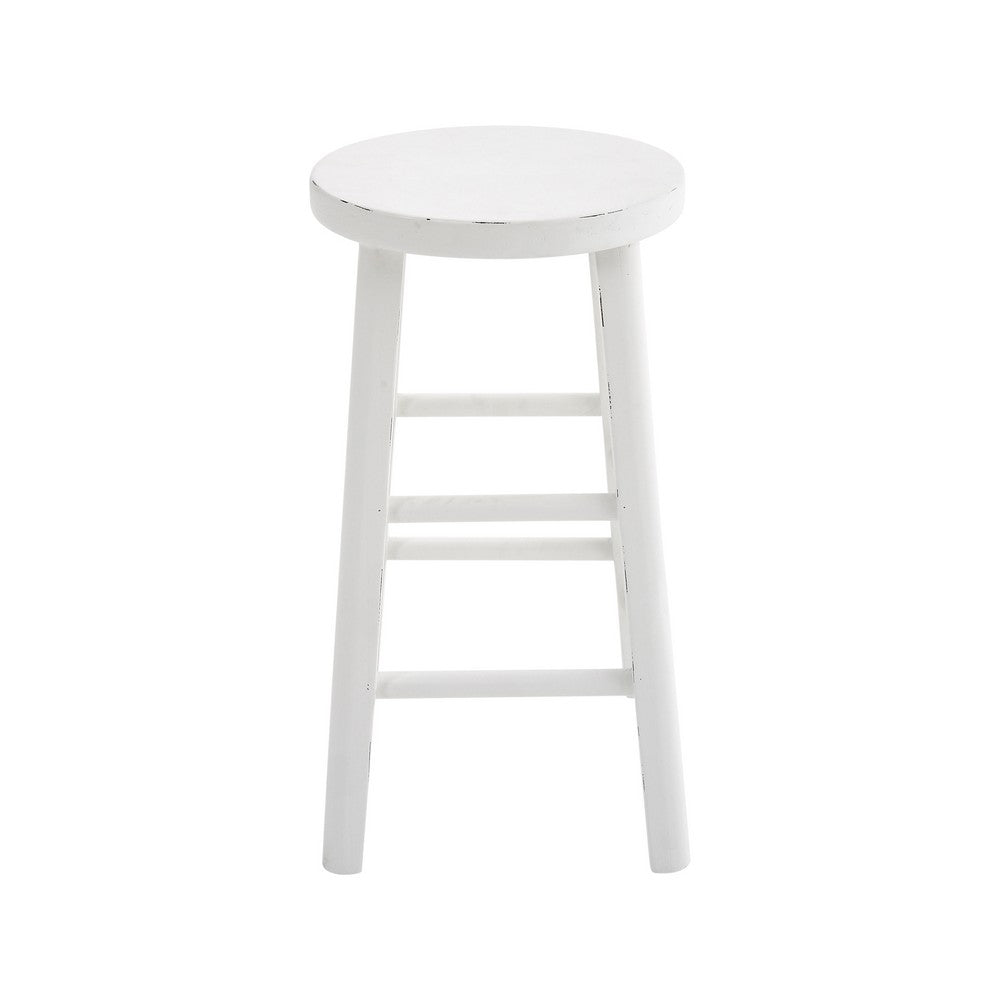 Sallys Antique White Round Stool | 1825 Interiors