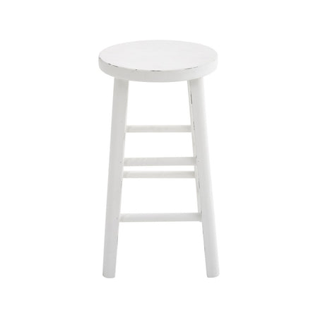Sallys Antique White Round Stool | 1825 Interiors
