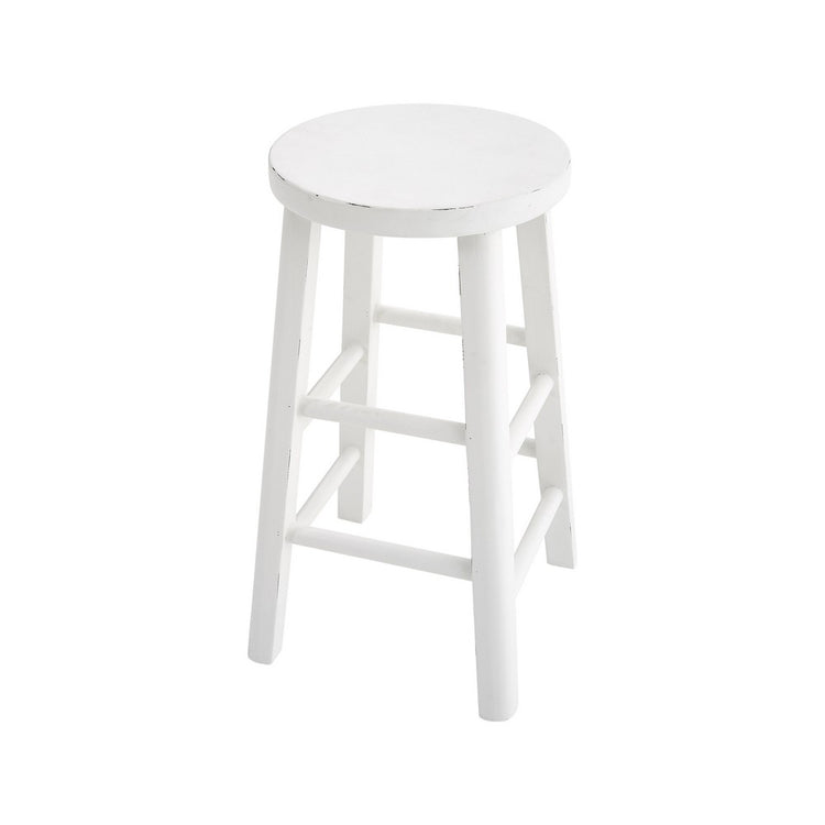 Sallys Antique White Round Stool | 1825 Interiors
